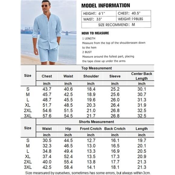 Shorts | Mens Linen Sets 2 Piece Button Down Shirt Long Sleeve And ...